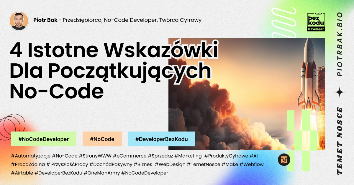 4 kluczowe wskazówki dla początkujących w no-code 💡